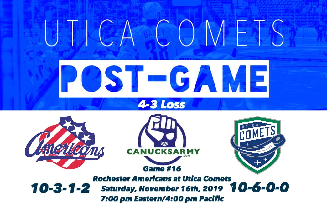 CanucksArmy Utica Comets Post-Game: The Comets Made It Interesting Late ...