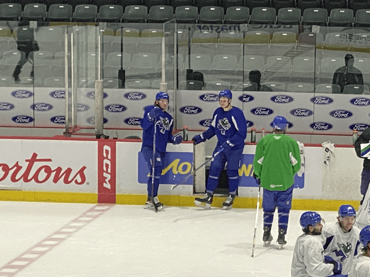 Scenes from Abbotsford Canucks practice: Hello Vasily Podkolzin ...